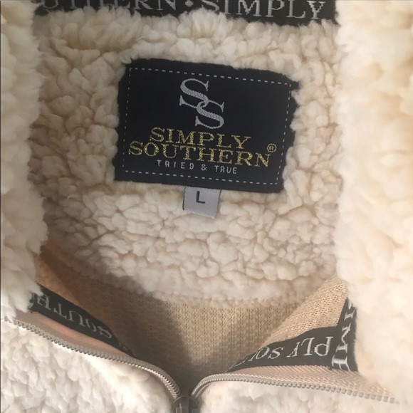 Simply Southern | Jackets & Coats | Nwt Simply Southern Sherpa Coat Tan ...
